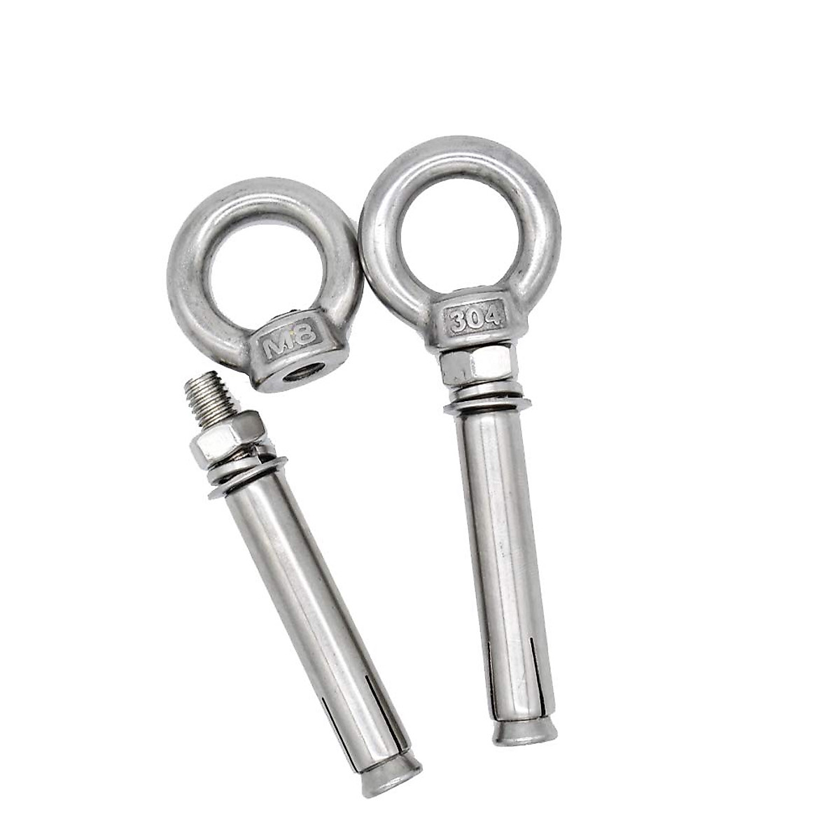 5-Pack Stainless Steel Ring Lifting Expansion Eyebolt Bolt Screw with Ring M8x80mm