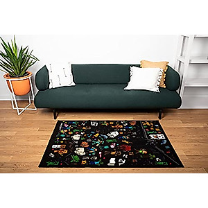 Minecraft Mob Printed Area Rug | Indoor Floor Mat, Accent Rugs For Living Room and Bedroom, Home Decor For Kids Playroom | Video Game Gifts And Collectibles | 60 x 39 Inches