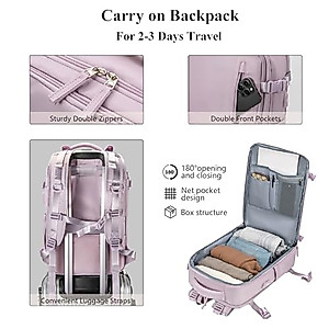 MOLNIA Large Travel Backpack for Women Men, Airline Approved Carry on Backpack 17.3" Laptop Backpack with USB Charging Port Casual Daypack for Work, Business, College(Purple)