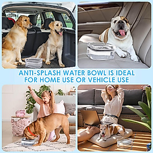 Gobeigo 101oz/3L Dog Water Bowl for Messy Drinkers, No Spill Water Bowl Large Capacity Splash Proof Slow Feeder Water Dispenser Vehicle Carried Anti Drip Travel Water Bowl for Dogs, Cats & Pets