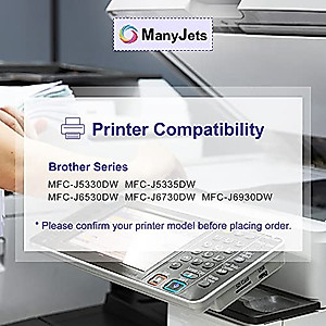ManyJets LC3019XXL Compatible Ink Cartridge Replacement for Brother LC3019 LC3019XXL LC3017 Work with Brother MFC-J5330DW MFC-J6930DW MFC-J6530DW MFC-J5335DW MFC-J6730DW Printer (2BK,2C,2M,2Y,8-Pack)