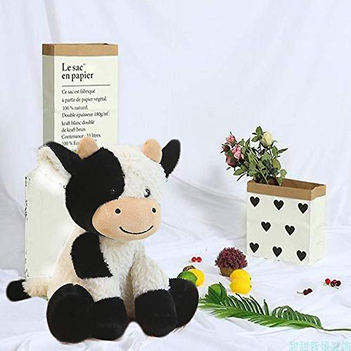 CHELEI2019 9" Cow Stuffed Animals Soft Cuddly Cow Plush Stuffed Animal Toy for Kids