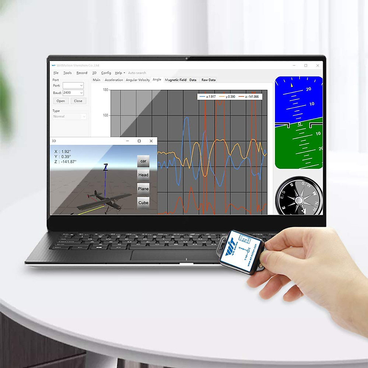 【WT901C-232 9-Axis Vibration Inclinometer】High-Stability Acceleration+Gyro+Angle (XY 0.05° Accuracy)+Digital Compass, Triaxial MPU9250 Gyroscope Sensor【Kalman Filtering】for Arduino, Raspberry Pi