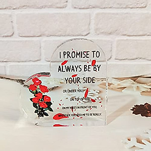 Acrylic Heart Gift for Lover Romantic Plaque Inspirational Quotes Gift for Wedding Birthday Anniversary Table Decoration (love)