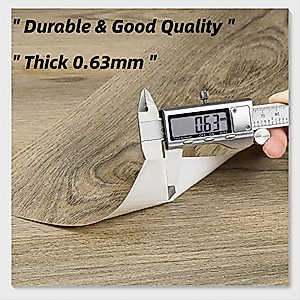 Decotalk Wood Vinyl Flooring 15pcs Peel and Stick Floor Tiles Self Adhesive 36"x3" Bathroom Floor Tile Waterproof Natural Wood Sticker Wood Flooring Roll Laminate Wood Flooring Vinyl Plank Flooring