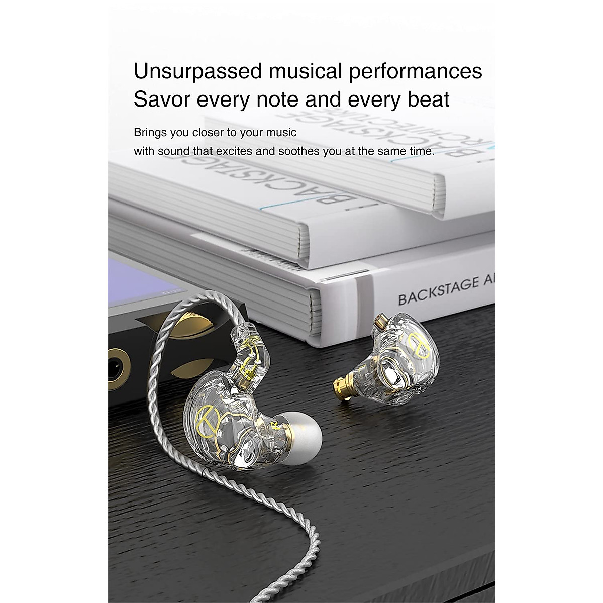 FEDAI TRN ST2 Extra Bass High Fidelity Earbuds,in-Ear Earphone Headphones Balanced Armature Driver Hybrid Technology Earphones Headset Over Ear Noise Cancelling Headphones Wired Earhook(Black mic) …