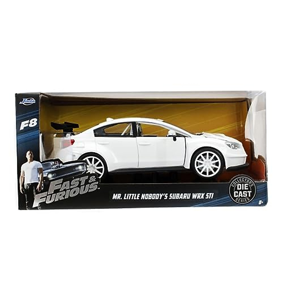 Jada Toys Fast & Furious 1:24 Mr. Little Nobody's Subaru WRX STI Die-cast Car, Toys for Kids and Adults, White (98296)