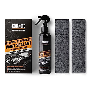 CERAKOTE® Rapid Ceramic Paint Sealant – Maximum Gloss & Shine – Extremely Hydrophobic – Unmatched Slickness- Repels Road Grime – Long Lasting - Quick & Easy Application - Pro Results
