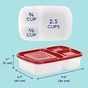 EasyLunchboxes® - Bento Lunch Boxes - Reusable 3-Compartment Food Containers for School, Work, and Travel, Set of 10 (Classic)