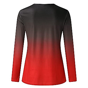 Plaid Long Sleeve Flannel Shirts for Women Loose Fit Boyfriend Button Down Shirt Casual Flannel Blouse Tops Tops for Women 2023 Casual Red