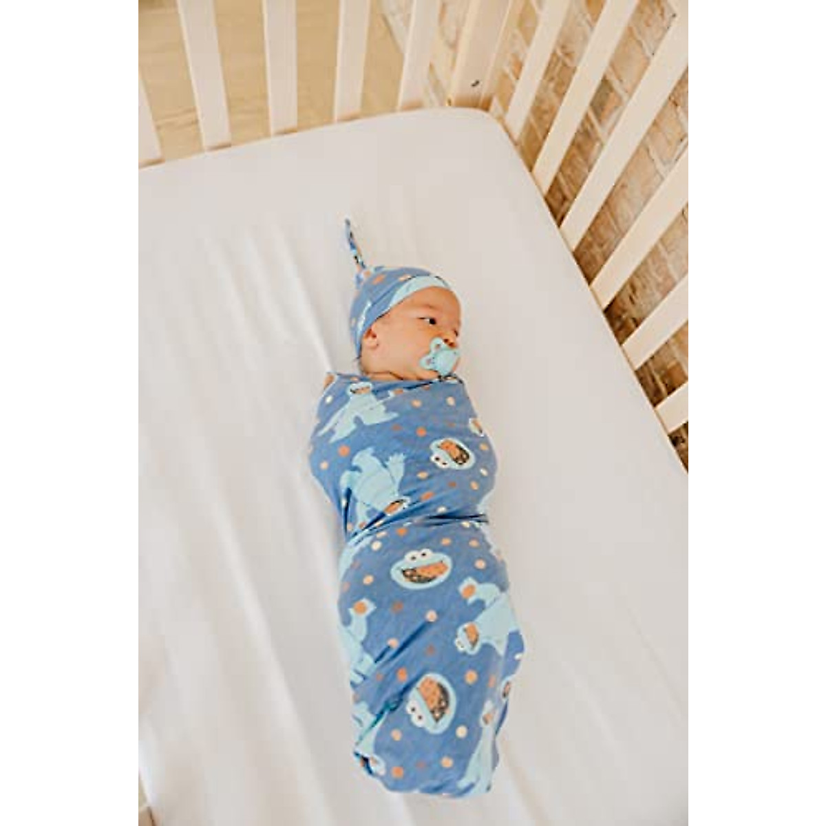 Copper Pearl Large Premium Knit Baby Swaddle Receiving Blanket Cookie Monster
