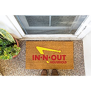 Nichpedr Welcome Rectangular Door Mat in N Out Household - Burger Entrance Way Rugs Doormats Soft Non-Slip Washable Bath Rugs Floor Mats for Home Bathroom Kitchen 16x24 Inch