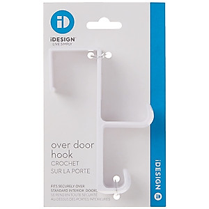iDesign Over the Door, Organizer Hook for Coats, Hats, Robes, Towels - Double Hook, White