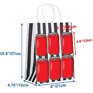 Ronvir Gift Bags 100pcs Paper Bags 8x4.75x10.5 Inches Black And White Bags, Shopping Bags, Retail Bags. Party Bags, Gift Bgas Medium Size