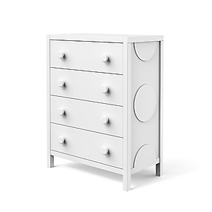 Child Craft Orbit Crib, Dresser and Chest Nursery Set, 3-Piece, Includes 4-in-1 Convertible Crib, Dresser and Chest, Grows with Your Baby (Matte White)