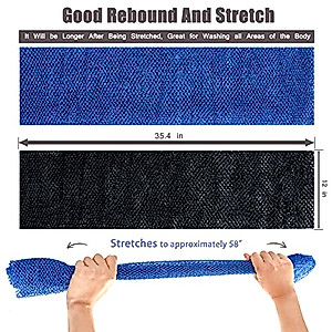 African Net Sponge, 2 Pieces African Exfoliating Net, Premium Nylon African Bathing Sponge Net, African Wash Net for Daily Back Body Scrub Scrubber Shower Net (Black, Blue)