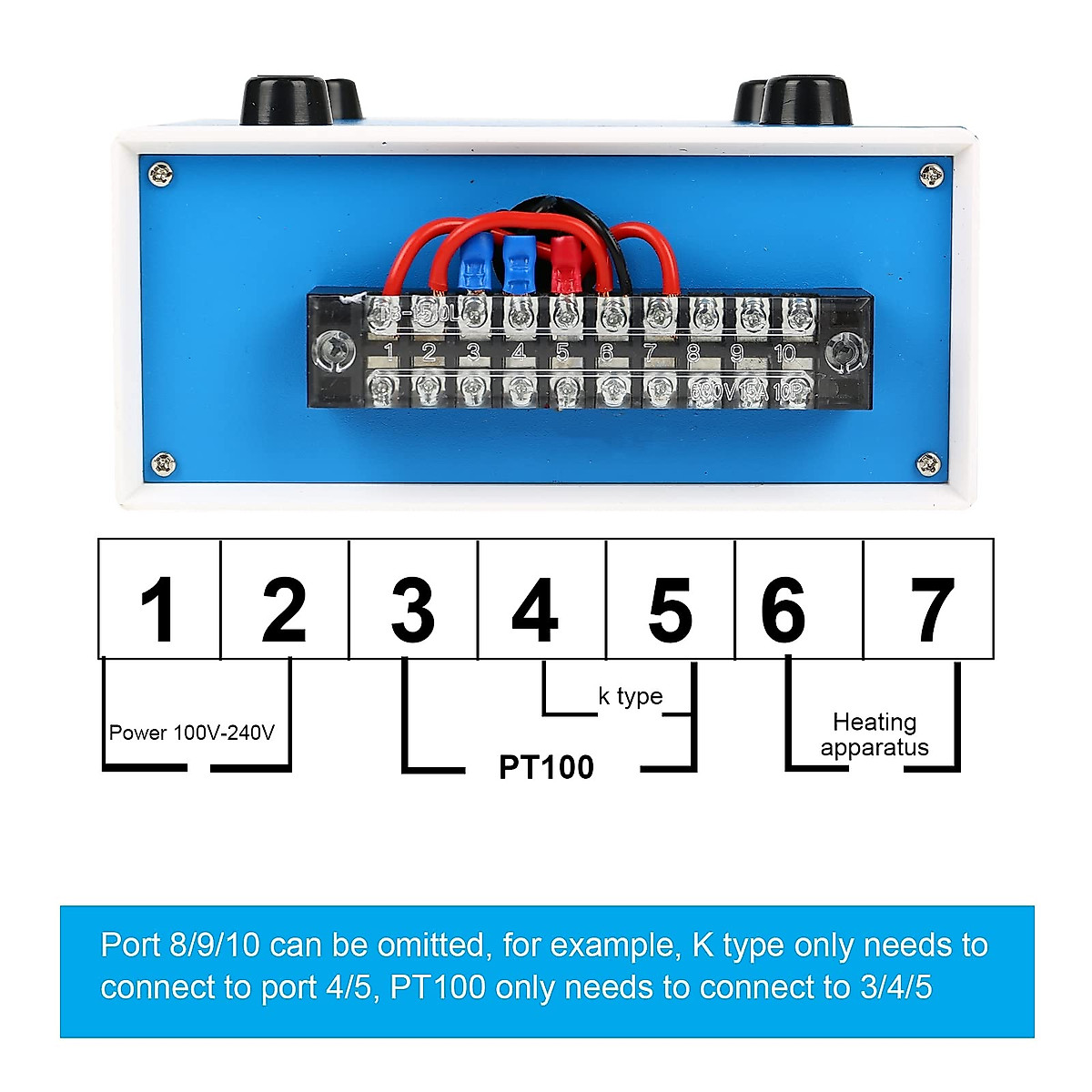 PID Temperature Controllers Thermostat Box, Digital Display REX-C100 Temperature Control Box with Solid State Relay SSR 40DA and K Thermocouple Probe, 100-240V