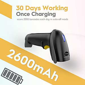 NADAMOO Wireless Barcode Scanner 328 Feet Transmission Distance USB Cordless 1D Laser Automatic Barcode Reader Handhold Bar Code Scanner with USB Receiver for Store, Supermarket, Warehouse