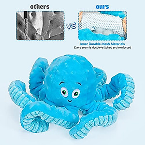 Pubialo Squeaky Dog Toys Octopus-Tug of War Dog Plush Toy for Large Breed Interactive Stuffed Dog Chew Toys for Puppies Small and Large Dogs Training and Reduce Boredom