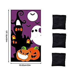 MiaoC Children Fun Shot Game Ghost Pumpkin Hanging Flag Halloween Punching Bag Throw Halloween Party Supplies