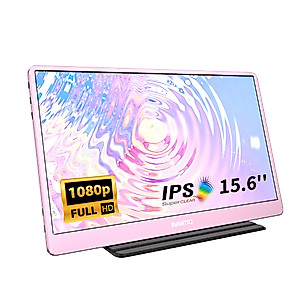SVANTTO Pink Portable Monitor, [2022 Latest] Pink FHD 15.6'' Portable Screen for Laptop 400Nits Brightness Travel Monitor, 100% sRGB 1080P Laptop Monitor Extender for MacBook Xbox PS5 with HDMI Cable