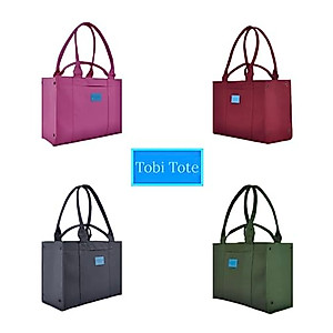 New 2024 Canvas Tote Bag, available in XL or Medium Size, Folds Flat, Slip-in Pockets, Removable Base, Anti-Theft Pocket