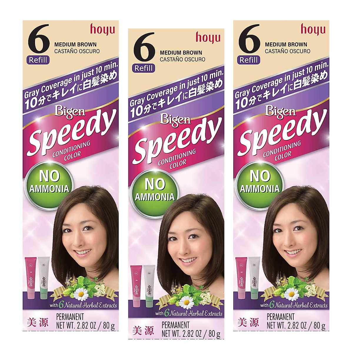 Bigen Speedy Conditioning Color Refill: 6 Medium Brown - 3 Pack