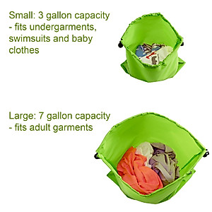 Smooth Trip Travel Laundry Bags with Odor-Blocking Barrier for Wet and Dirty Clothes - Set of 2 Foldable Compact Bags Fit in Luggage and Packs for Gym Clothes, Shoes, Bathing Suits and Baby Clothes
