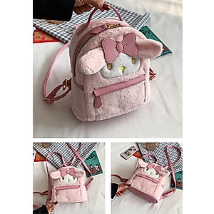 Cartoon Bag Plush Bag Cute Plush Figure Backpack School Handbag for Women Girls Gift Backpack (pink) One Size