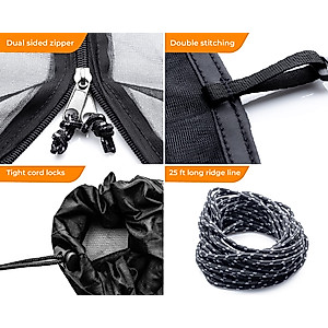 Foxelli XL Hammock Net – 12ft Net for Hammocks, Lightweight Portable Hammock Netting, Fast and Easy Set Up, Fits All Camping Hammocks