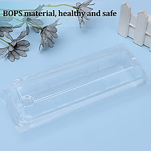 50 Pcs Transparent Cake Swiss Roll Container Food Container for Baking Plastic Containers with Lids 8.66 x 3.35 x 1.97“ Clear Cake Container Disposable to Go Box for Restaurants Delivery Takeout