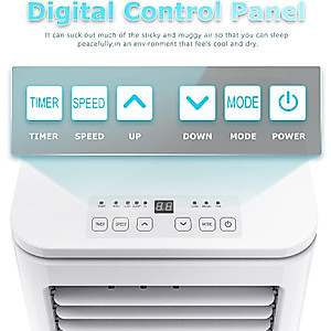 Deeyeh 8000 BTU Portable Air Conditioners,Quiet Room Portable AC Unit up to 350 Sq Ft,3 in 1 Compact Cooling Unit with Dehumidifier and Fan Functions,Portable AC with Remote Control