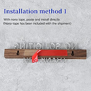 No Soliciting Sign for House, Office,Store, Business,Solid Wood Stainless Steel Modern Design Door or Wall Sign 9.4" x 2.4"(Brushed silver)