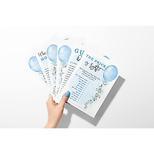 Your Main Event Prints Boy Baby Shower Games (Set of 6 Fun Activities for 25 Guests), Blue Boy Themed Baby Shower Games