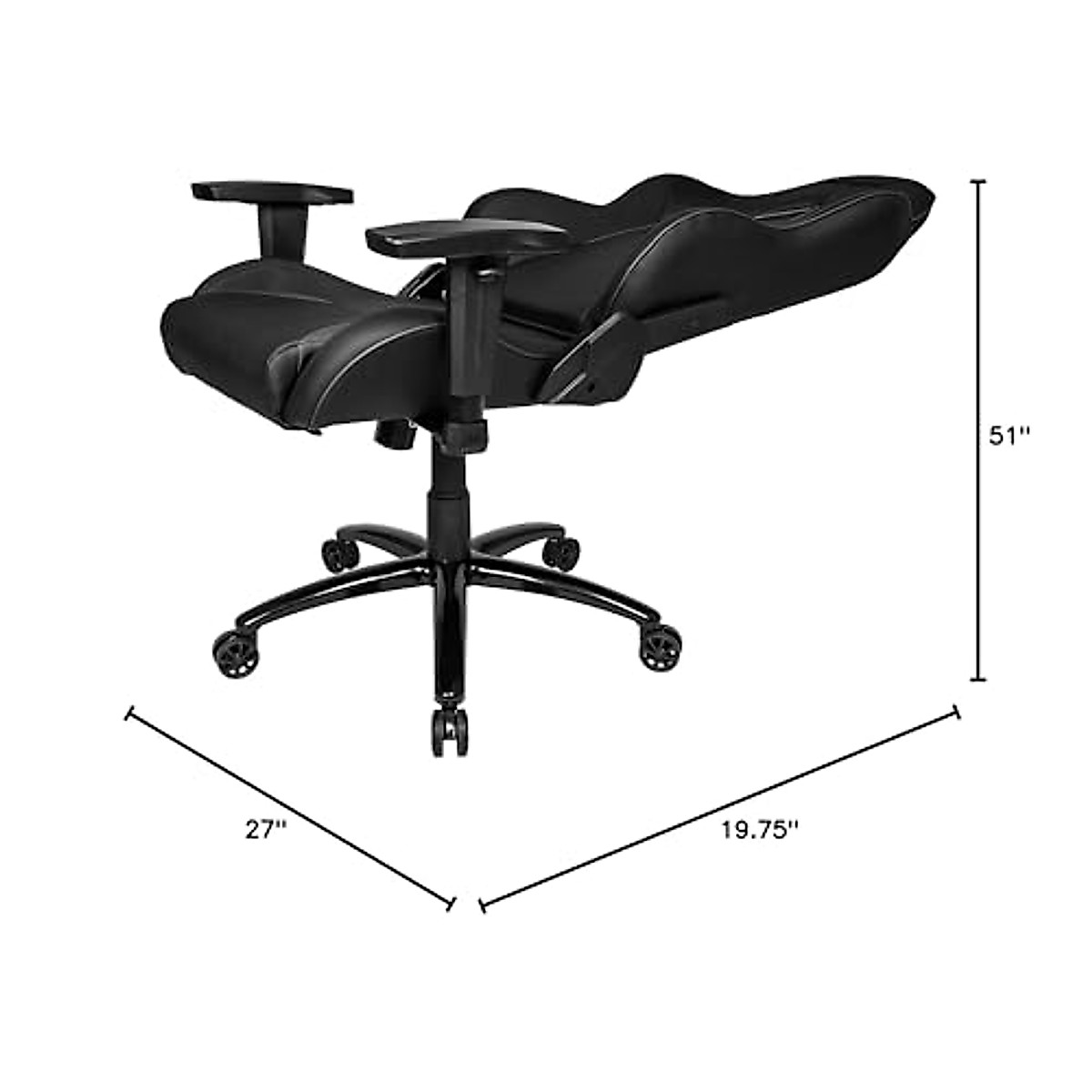 AKRacing Core Series SX Gaming Chair with High Backrest, Recliner, Swivel, Tilt, Rocker and Seat Height Adjustment Mechanisms with 5/10 Warranty - Black