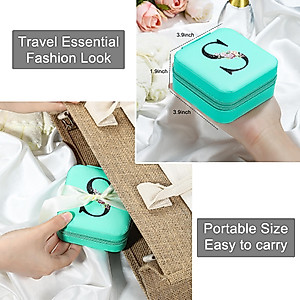 Parima Jewelry Case Jewelry Boxes Personalized Small Initial Jewelry Case Organizer Jewelry Boxes Travel Essentials for Women Birthday Gifts for Mom Friends Her Bridesmaids Teenage - Letter C, Blue