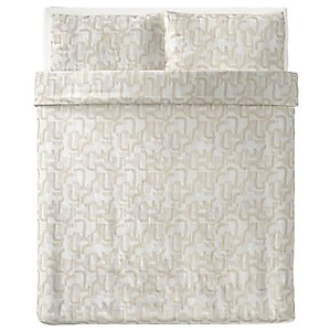 Ikea Vinterjasmin Duvet Cover and 2 Pillowcases White Beige Full/Queen (Double/Queen) 004.428.33