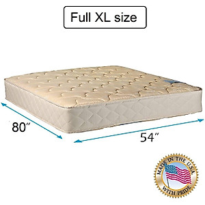 Dream Solutions USA DS USA Chiro Two-Sided Gentle Firm Full XL Mattress Only with Mattress Cover Protector (Beige) - Orthopedic, Innerspring Coils, Long Lasting Comfort, Quilted Fabric Cover