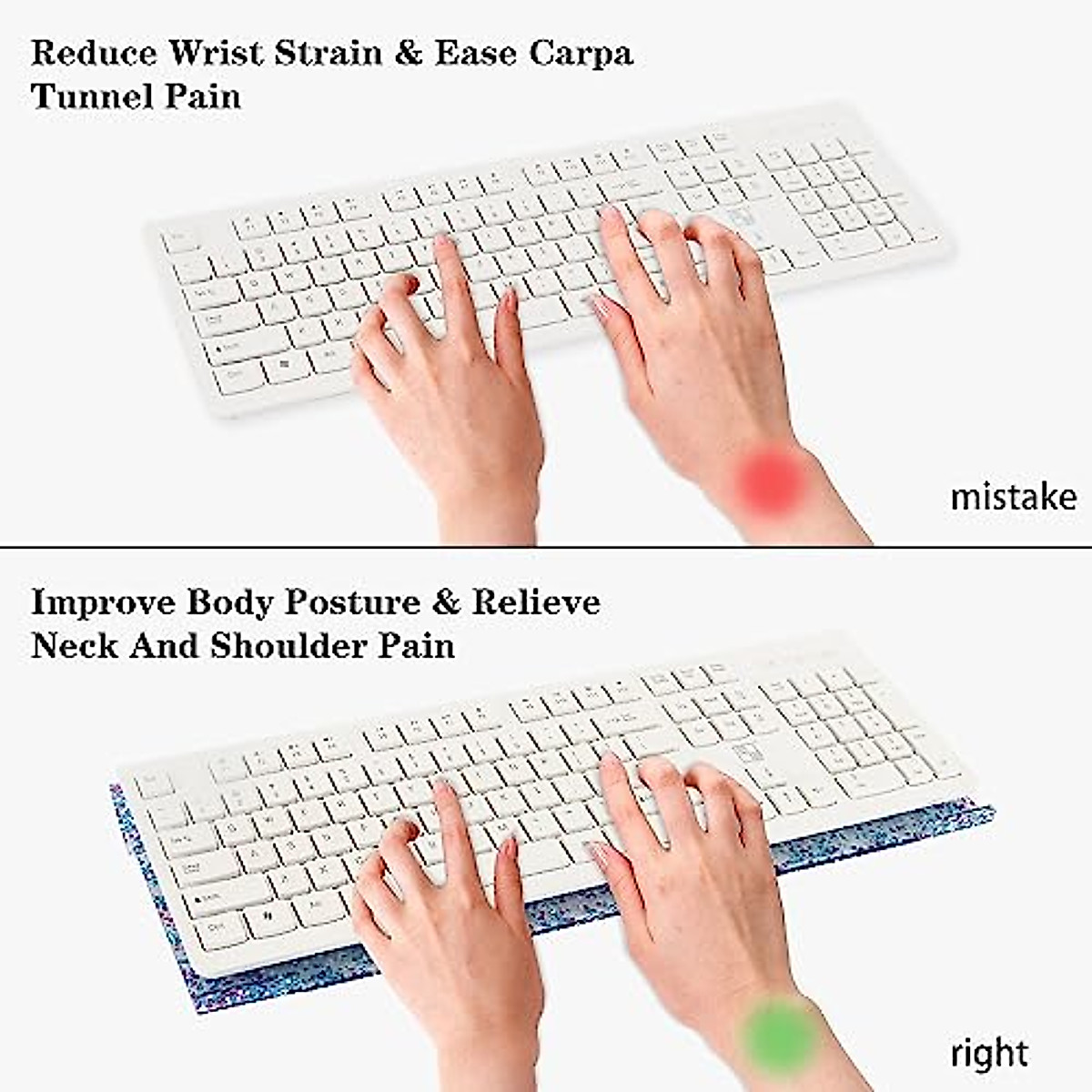 Cityjoy Computer Keyboard Stand Titled PC Gaming Keyboard Stand Riser with Silicone Anti-Slip Case, Acrylic Keyboard Tray Holder for Ergonomic Typing Working at Home and Office (LJ013A Blue)