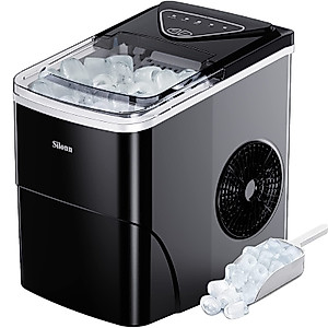 Silonn Ice Maker Countertop & Brita Water Filter Pitcher for Tap and Drinking Water with 1 Standard Filter, Lasts 2 Months, 6-Cup Capacity, BPA Free, White