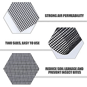 Hemoton 10pcs Flower Pot Bottom mesh Anti- Gasket Flower Pot Hole mesh pad Bonsai Bottom Grid mat Planter Bonsai Pot Bottom Grid Mat Mesh Bonsai Pot mesh Gasket Screen or Potted Plant