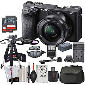 Sony Alpha a6400 Mirrorless Digital Camera w/ 16-50mm Lens (Black) and Striker Deluxe Bundle