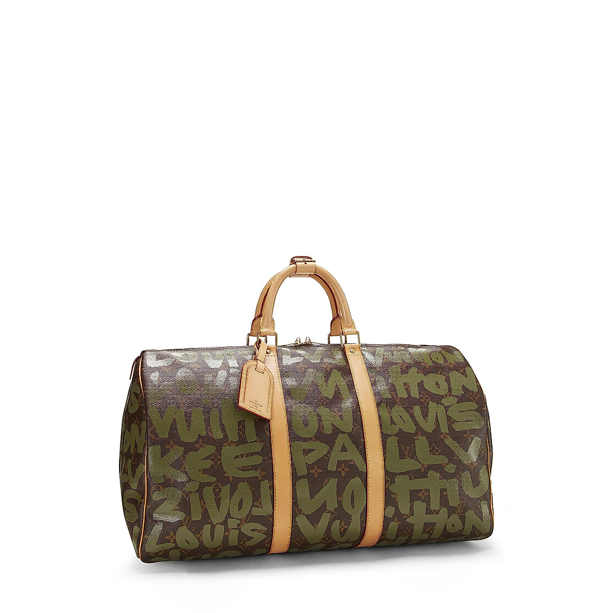 Louis Vuitton, Pre-Loved Stephen Sprouse x Louis Vuitton Green Monogram Graffiti Keepall 50, Green