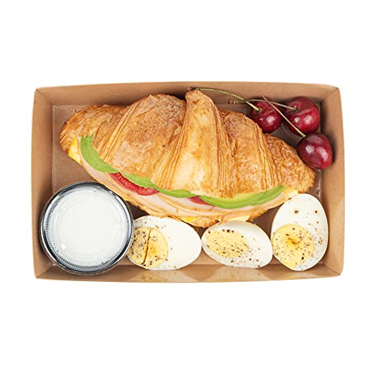 Restaurantware Matsuri Vision 8 x 5 x 1.5 Inch Medium Sushi Trays 100 Greaseproof Sushi Packaging Boxes - Lids Sold Separately Disposable Kraft Paper Sushi Containers For Entrees Or Desserts