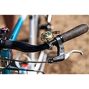 Portland Design Works | King of Ding II Brass Bell, Coming in Hot Edition, Gold, 22.2-25.4mm Handlebars