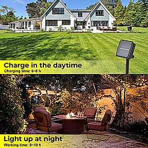 Solar String Lights Outdoor, 72ft 200 LED Solar Powered Fairy Lights with 8 Modes, Waterproof Solar Decoration Copper Wire Lights for Patio Yard Trees Garden Christmas Wedding Party (Warm White)