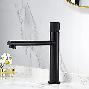 ZHANGYUEFEIFZ Bathroom Sink Faucet Sink Faucet Bathroom Basin Faucet Brass Sink Faucet Hot and Cold Single Handle countertop Mounted Toilet Unique Design Faucet (Color : Black S)
