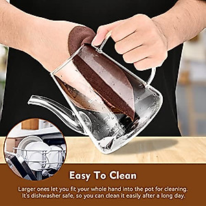 Zpose 1200ml Teapot with Removable Loose Tea Infuser, Borosilicate Glass Pot with Scale Line, Stovetop Safe Kettle for Blooming Tea, Gift Box for Tea Maker