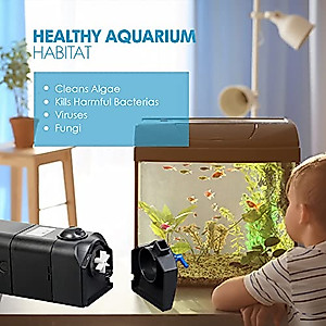 AquaShine JUP-23 Submersible UV Sterilizer for Aquarium - 13W aquarium powerhead with Built in Water and Air Pump - Extra UV Bulb Included - Green Algae Killing Machine.