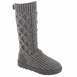UGG Unisex-Child Classic Cardi Cabled Knit Boot, Grey, 8 Toddler